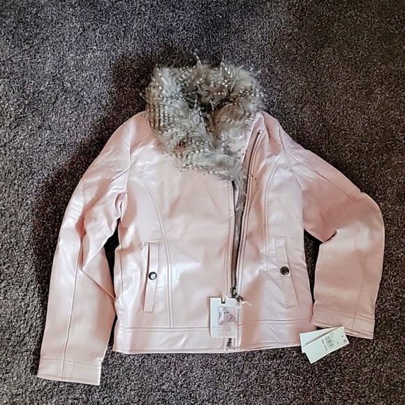 Jessica Simpson | Jackets & Coats | Faux Pink Leather Fur Tween Jacket ...